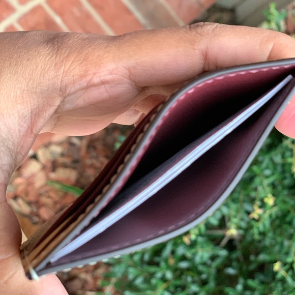 Coach | Bags | Coach Signature Khaki Slim Flat Mango Card Case | Poshmark